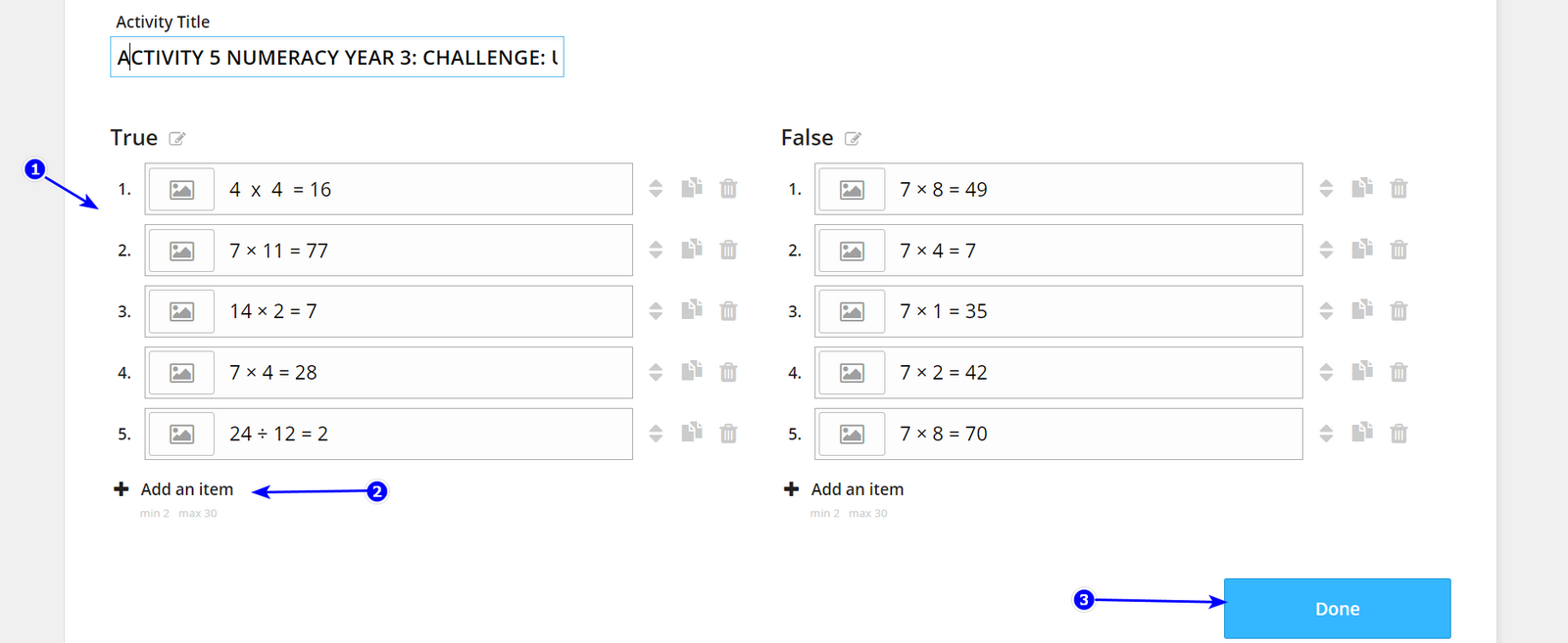 How to create a True or false activity? – Wordwall
