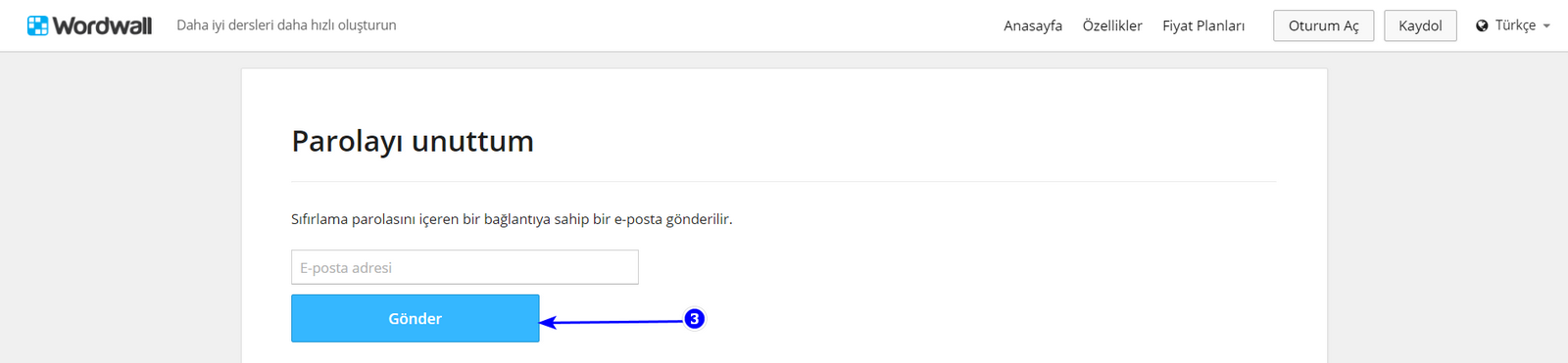 Şifreyi nasıl sıfırlayabilirim? – Wordwall