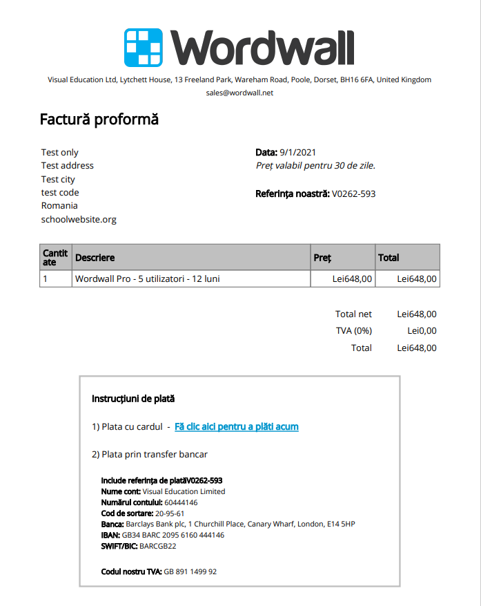 Cum se procesează un transfer bancar? – Wordwall